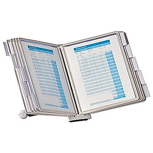 DURABLE Desktop Reference System, 10 Double-Sided Panels, Letter-Size, Gray, SHERPA Design (554210)