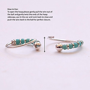 Handmade Silver 3Pcs Very Small 10MM Cartilgae Helix Piercing Hoop Earrings, 925 Sterling Silver, Thin 22Gauge Triplet Set of 3 Original Hoops for women, 1xBeaded 1xSpiral 1xBall, By Miya Jewelry