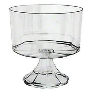 Clear Plastic Elegant Pedestal Trifle Bowl 120 Oz