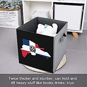 Dominica Map Flag Large Cubes Storage Bins Collapsible Canvas Storage Box Closet Organizers for Shelves