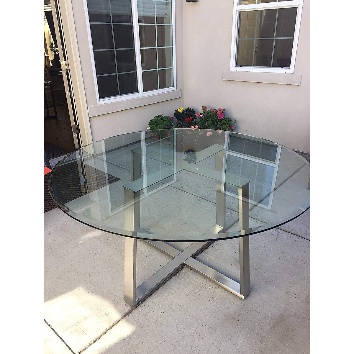 Brushed Stainless Metal Table base, Tapered Pedestal Style - Any Size and Color