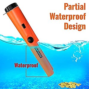 Metal Detector Pinpointer, Professional Waterproof Handheld Pin Pointer Wand, Portable Treasure Finder Pinpointing Probe LED Buzzer Vibration Sound with 9V Battery