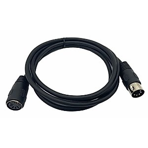 5-Pin DIN MIDI Extension Cable, Dafensoy 5-Pin DIN MIDI Male to Female Adapter Extension Cable, for MIDI Keyboard, Keyboard Synth,MIDI Guitar and Other Music Gear (5Feet) (Male to Female)