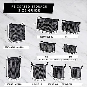 DII Laundry Storage Collection, PE Coated Collapsible Bin with Handles, Cinnamon Lattice, Extra-Large Set, 12.5x17.5x10.5"