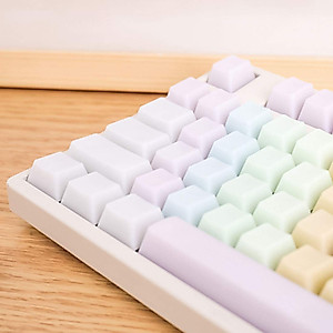 HMANE 109 Keys POM Jelly Keycaps Set, Rainbow Blank Doubleshot Translucent OEM Profile Mechanical Gaming Keyboard Keycaps for 60ï¼…/87 TKL/104/108 Cherry MX Switches