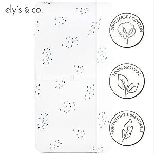 Ely’s &Co. Changing Pad Covers | Cradle Sheet 1-Pack Combed Jersey Cotton for Baby Boy - (Blue Raindrops)