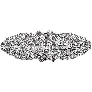 MOSSMON Formal 3D Flower Rhinestone Crystal Clutch Evening Wedding Bag For Women