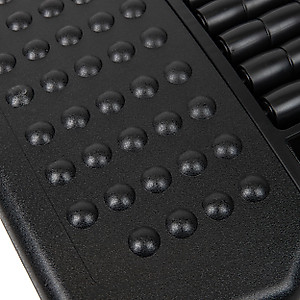 Mind Reader Adjustable Height Ergonomic Foot Rest with Massage Rollers, Black