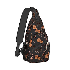 MANQINF Music Notes Crossbody Sling Backpack Sling Bag Travel Hiking Chest Bag Daypack for Men Women