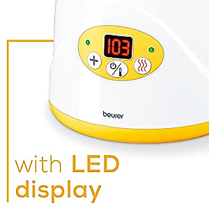 Beurer Baby Bottle Warmer & Food Warmer,BY52 | Portable 2-in-1 Heater with Keep Warm Function for Breast-Milk,Formula & Food | AVENT & NUK Bottles | with Lifter,LED Display,Safety Switch-Off & Cap