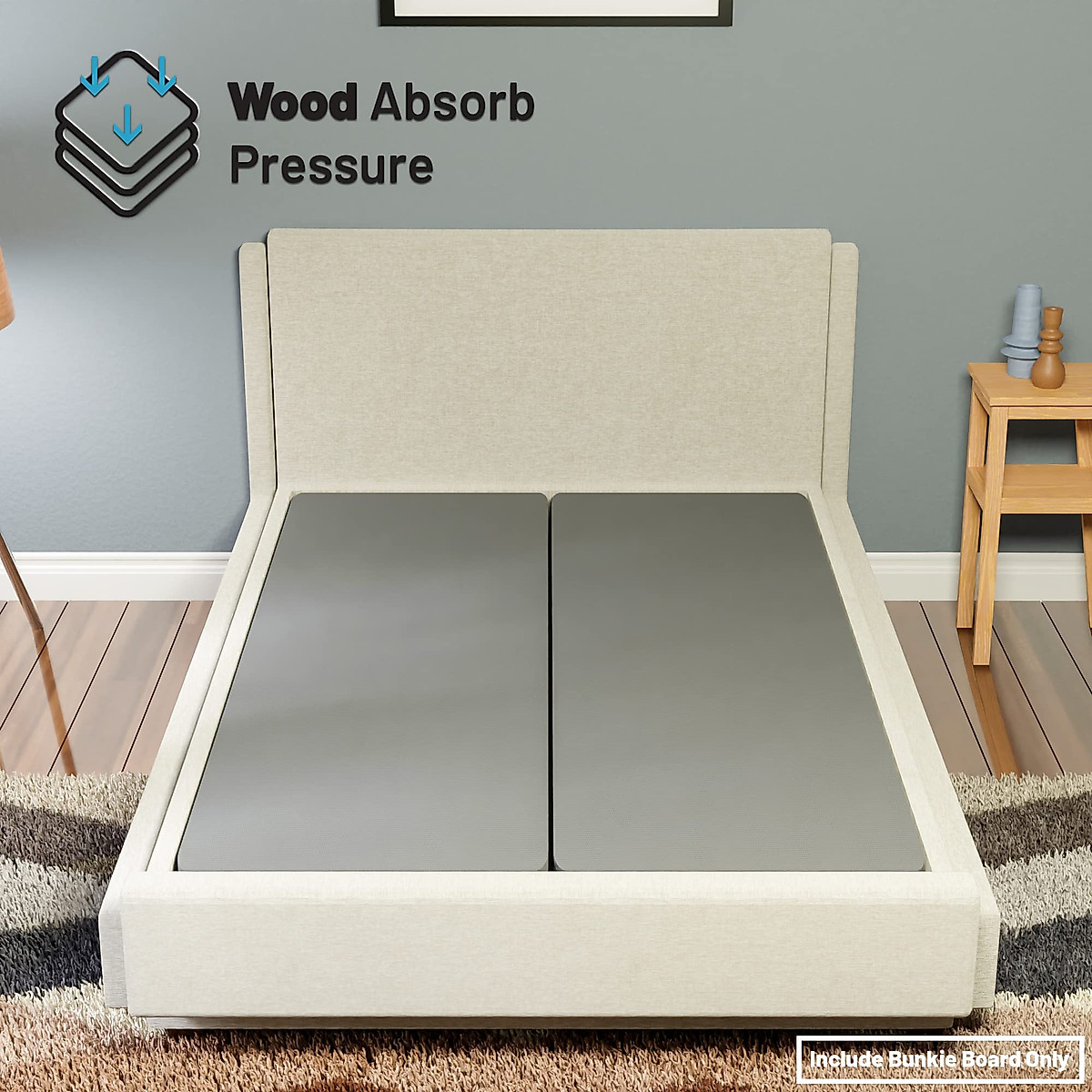 Mattress Solution 1.5-Inch Fully Assembled Bunkie Board for Mattress/Bed Support