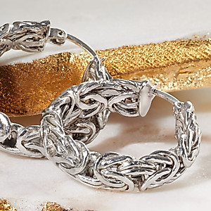 Ross-Simons Sterling Silver Byzantine Hoop Earrings