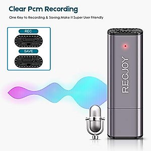 16GB Mini Voice Recorder for Lectures Meetings - EVIDA RECJOY 72Hours Digital USB Voice Recorder Recording Device Audio Recorder Rechargeable