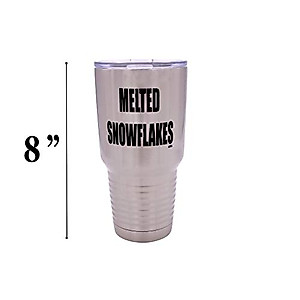 Funny Melted Snowflakes 30oz Large Stainless Steel Travel Tumbler Mug Cup Gift For Conservative Or Republican Political Novelty