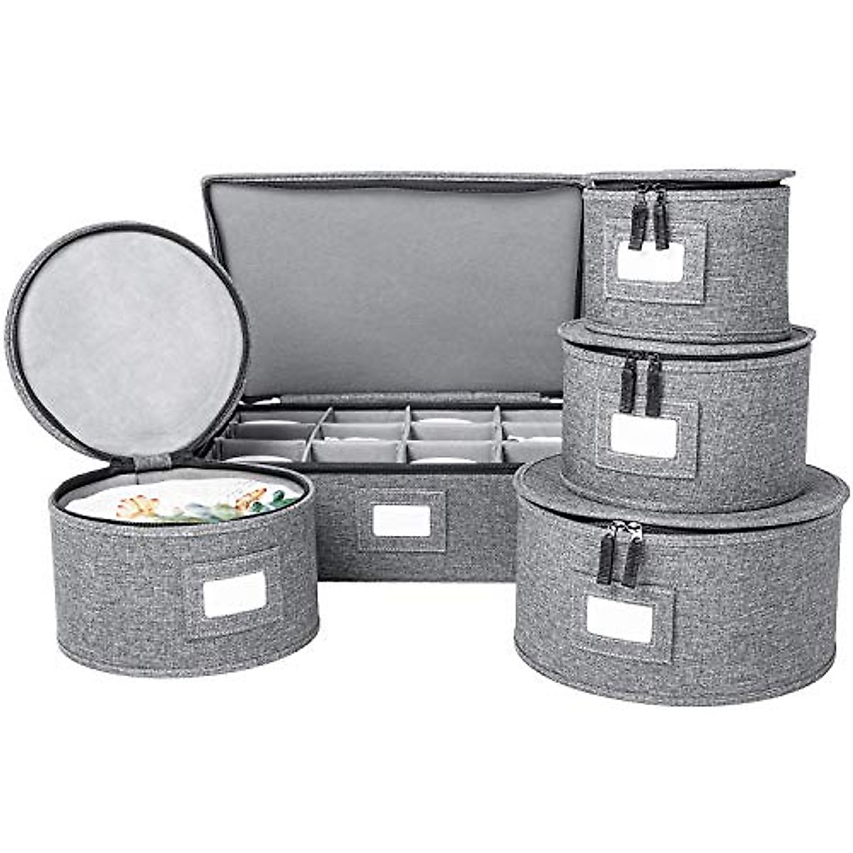 storageLAB Stemware Storage Cases (5 Piece Hard Shell Set for China Storage)