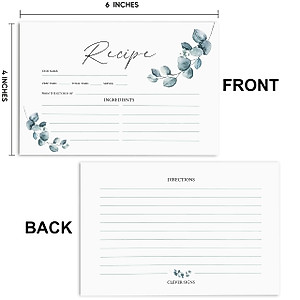 Premium Recipe Cards Double Sided- 4x6 Inches Thick Recipe Card with Plenty of Writing Space - Set of 50 Blank Recipe Cards - Ideal Recipe Cards for Bridal Shower, Weddings,Graduation and Mother's Day