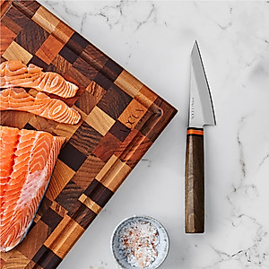Voeux Kitchen-Honesuki Boning Knife Professional Chef Stainless Steel Blade High Carbon German Stainless Steel,Japanese Fish and Meat Cutting Knife, Razor Sharp Fillet Knife, Rose Wood Handle 5 Inch