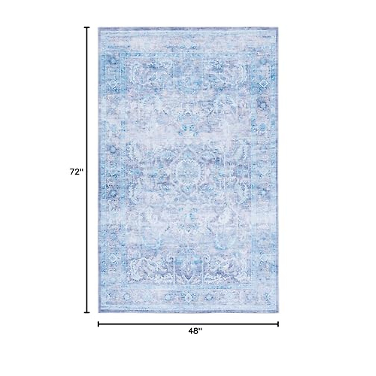 SAFAVIEH Tucson Collection Accent Rug - 4' x 6', Purple & Blue, Persian Design, Non-Shedding Machine Washable & Slip Resistant Ideal for High Traffic Areas in Entryway, Living Room, Bedroom (TSN185V)