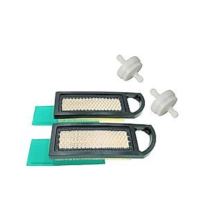 TENOMAL 2 Pack 697153 Air Filter + 697015 Pre Filter with Fuel Filter 394358 Replace B&S 697014 697634 698083 794422 795115 797008 OEM Air Cleaner Cartridge Fits Lawn Mower