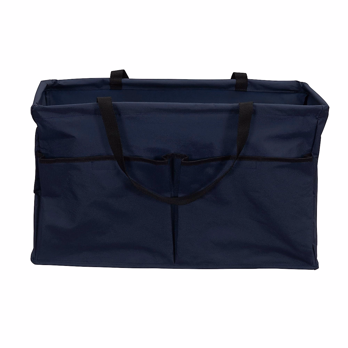 Household Essentials Blue Krush Canvas Utility Tote with Pockets | Reusable Grocery Bag Black Trim