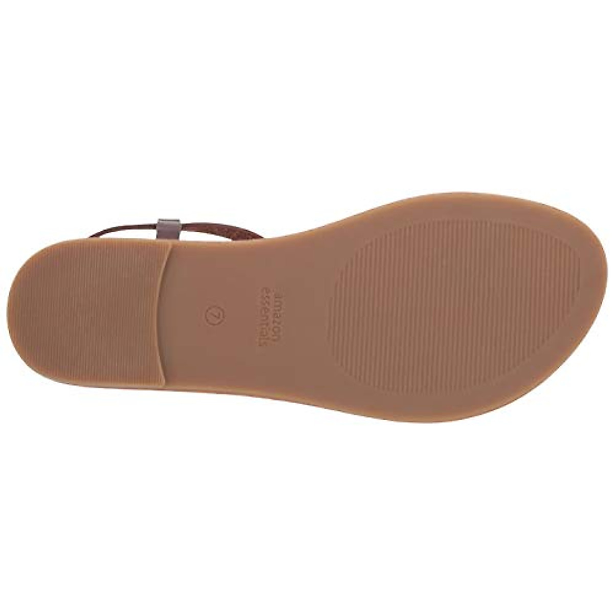 Amazon Essentials Women's Casual Thong Sandal with Ankle Strap, Brown, 7