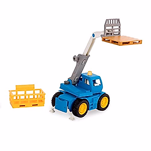 Driven by Battat – 1:24 Scale Telehandler Forklift Toy – Construction Truck Toy with Extendable Crane Arm & More – Realistic Lift Sounds & Lights – Car Toy Gift for Boys & Girls Age 3+