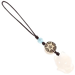 Hemobllo Cell Phone Strap Cartoon Fox Phone Charm Key Chain Car Key Purse Pendant Hanging Pendants Decor White