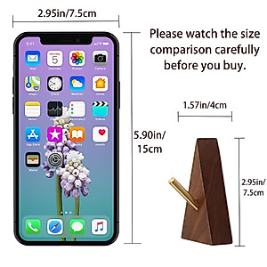 Wall Hooks Decorative Wooden Coat Hooks 2.95in Height, Small Walnut Wood and Golden Metal Hooks for Hanging Hats Towels Robe Clothes Keys Bags, Adhesive or Wall Mounted, 4 pcs