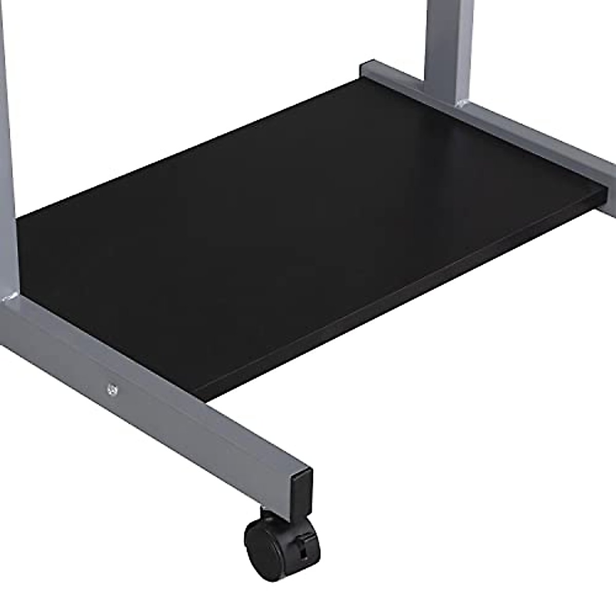 Yaheetech Mobile Computer Desk Cart, Small Rolling Laptop Desk PC Table Workstation with Drawer and Printer Shelf, Writing Desk Table for Small Space/Home Office