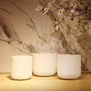 ALIOTH 9 inch E note Solar Plexus Chakra Crystal Singing Bowl with Sponge Packing Bag and Solid Suede Stick for Sound Healing Courses