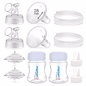 Maymom Pump Parts Compatible with Spectra S2 Accessories Spectra S1, Two-Piece Flange 28mm(Separable Shield and Connector) Not Original Spectra Pump Parts Spectra Flange Spectra Bottle Spectra Valve