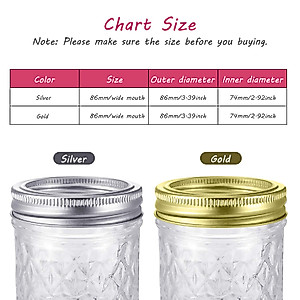 24 Pieces Wide Mouth Canning Jar Replacement Metal Rings Practical Screw Jar Bands Leak Proof Tinplate Metal Bands Rings, Compatible with Mason Jar (Silver)