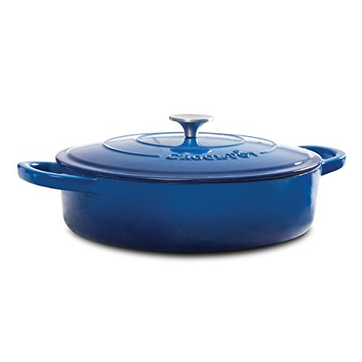 Crock Pot Artisan Enameled Cast Iron Braiser W/Lid, 5 Quart, Sapphire Blue