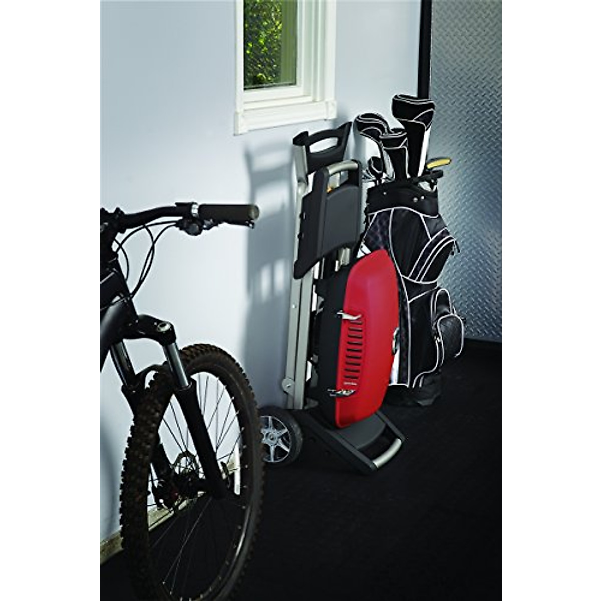 Napoleon TravelQ 285 Portable Gas BBQ Grill, Propane, Red Lid - TQ285X-RD-1-A Includes Folding Cart, Two Burners, Cast Iron Cooking Grids, Comes With Drop-in Griddle, Ideal for Camping & Tailgating