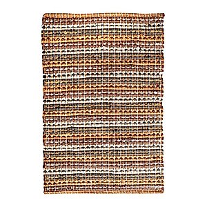 Cotton Chindi Bath Rug 24x36-100% Cotton Soft Absorbent and Machine Washable Shower Bath Rug -Mustard Combo,Bathroom Bath Rugs Set, Cotton Bath Mat,Cotton Bath Rugs, Entryway Rugs,2x3' Rug
