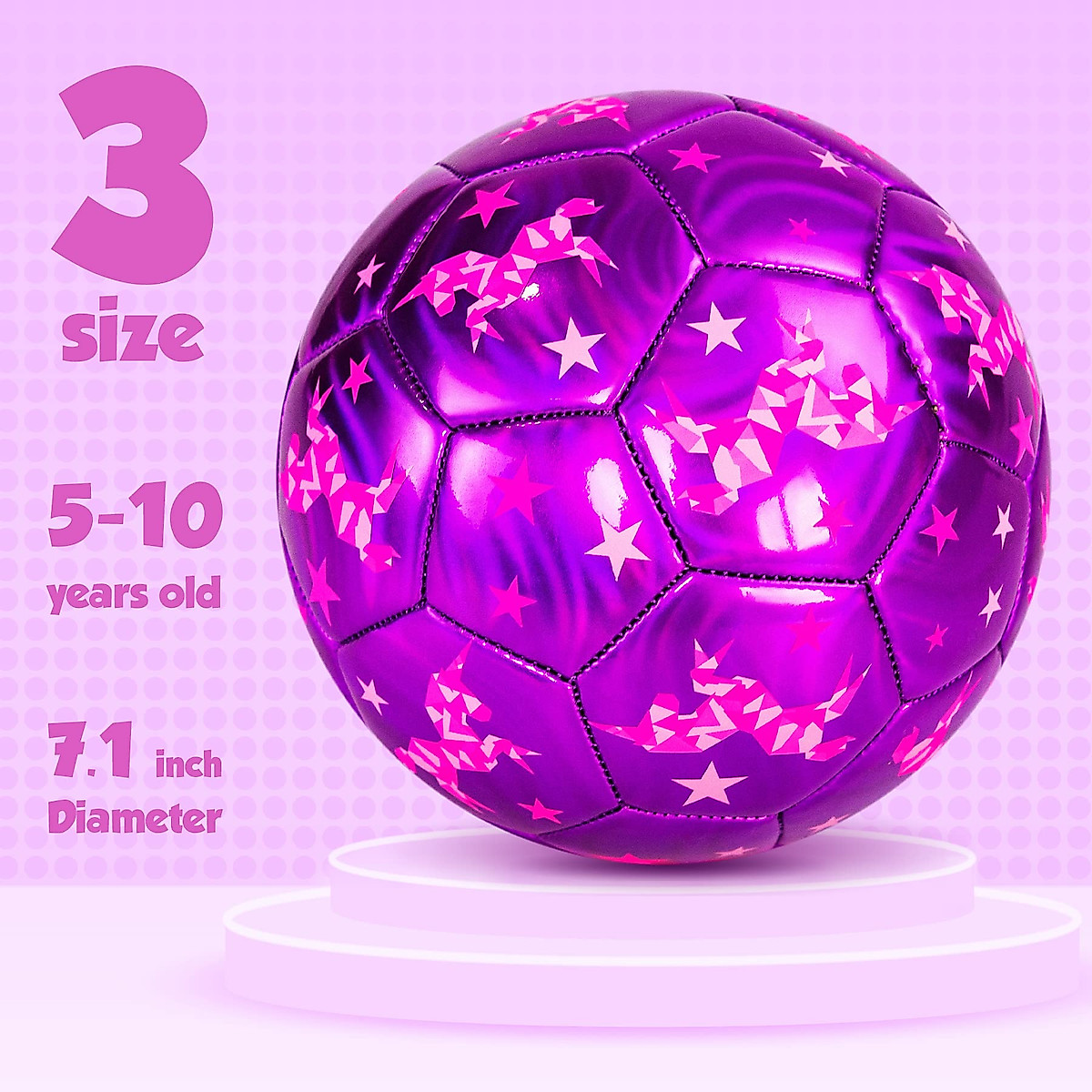 EVERICH TOY Soccer Ball Size 3 Soccer Balls for Kids-Sport Ball for Toddlers-Backyard Lawn Sand Outdoor Toys for Boys and Girls,Including Pump