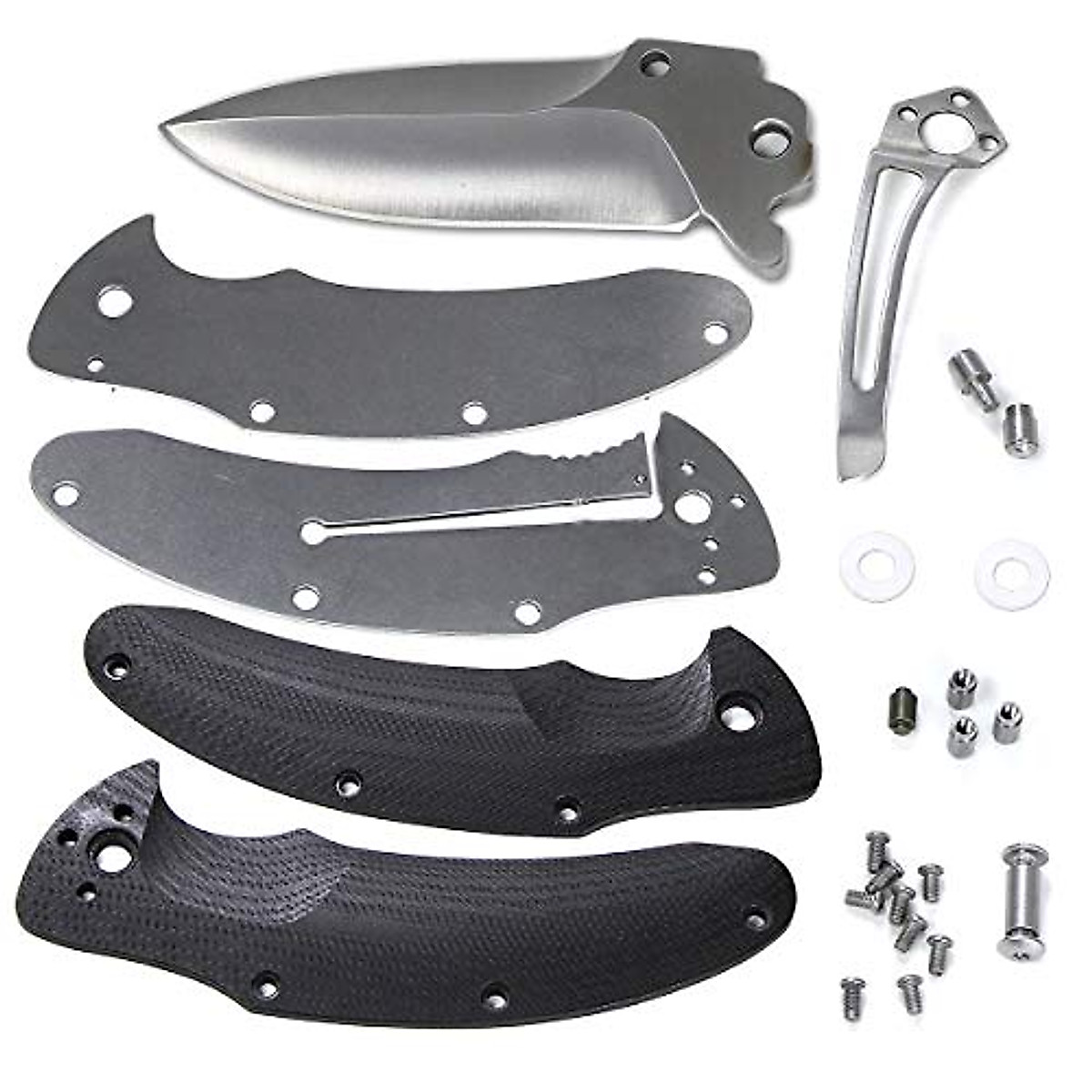 USA Knifemaker KMS Liner Lock K1257 Flipper Knife Kit - 440C Satin Blade Finish - Black G10 Scales
