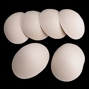 DYNWAVE 3 Pairs Women Oval Bra Pad Inserts Sponge for Swimsuits Bathing Suit Beige