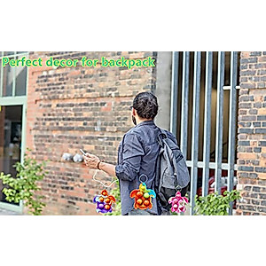 Roaqua 20 Packs Bulk Funny Turtle Mini Pop Varied Rainbow Animal Keychain fidgets Bubble Toys for Kids Children Classroom Students Gift from Teacher， Summer Party Favors Birthday Gift