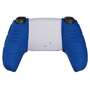 PlayVital Mecha Edition Blue Ergonomic Soft Controller Silicone Case Grips for ps5, Rubber Protector Skins with Thumbstick Caps for ps5 Controller - Compatible with Charging Station