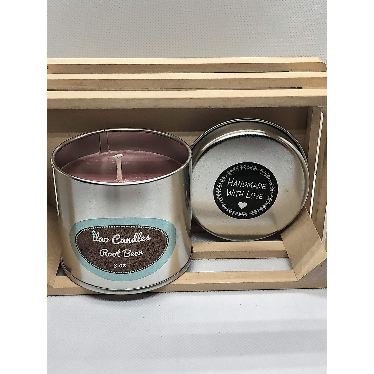 Root Beer 8 oz Tin Jar Pure Soy Wax Candle Hand Poured in the USA