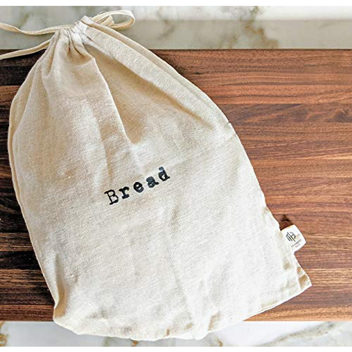 Set of 2 Extra Large Farmhouse Natural Linen 12"x15" Artisan Boule Bread Bags, Reusable Drawstring Bag for Homemade Bread Storage, Perfect for Bakers, House Warming, Reusable Food Storage