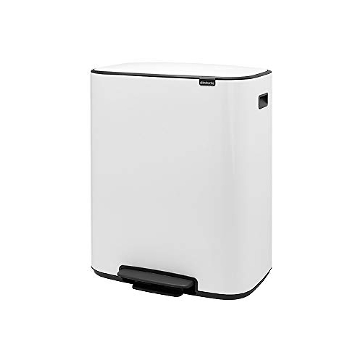 Brabantia Bo Step On Pedal Trash Can, 1 Inner Bucket (16 Gal), White