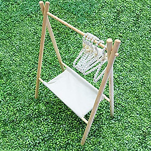 awagas Dress Up Storage, Small Clothes Rack, Baby Clothes Rack, Baby Clothing Rack, Kids Clothing Rack with Storage Shelf, Pet Clothes Rack, Garment Rack with 6Pcs Pearl Hangers for Baby Pets Dolls