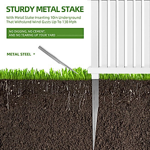 FLYYIBO Outdoor Privacy Screen, No Dig White Vinyl Privacy Fence Screen Kit for Pool Equipment Enclosure, Trash Can Enclosure for Outside (36" W x 48" H, 2 Panels)