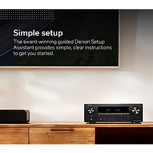Denon AVR-S570BT 5.2 Channel AV Receiver - 8K Ultra HD Audio & Video, Enhanced Gaming Experience, Wireless Streaming via Built-in Bluetooth, (4) 8K HDMI Inputs, Supports eARC, HD Setup Assistant