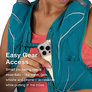 Osprey Dyna LT Women's Running Hydration Vest with Hydraulics Soft Flasks, Verdigris Green, Small