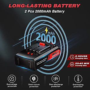 6-inch Mini Chainsaw Cordless, Battery Powered Electric Chainsaw Cordless, Handheld Chainsaw with 2Pcs 21V 2.0Ah Batteries, Portable Small Chainsaw for Tree Trimming Branch Pruning and Wood Cutting