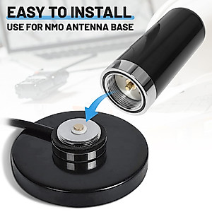 Anina 3DB Gain GMRS Antenna NMO Mount, Dual-Band UHF VHF 136-174MHz 400-470MHz, 3.5” Antenna NMO Connection for Midland Car Truck Ham Radio Amateur Mobile Radio Two Way Radio Marine Boat VHF Radio