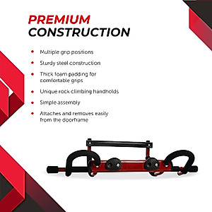 Stamina X Boulder Doorway Trainer - Pull Up Bar for Doorway - Grip Strength for Doorway with Smart Workout App - Fitness Trainer Boulder Fit Door Gym - Up to 250 lbs Weight Capacity